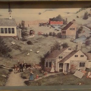 Wall Decor | Distressed Amish Countryside Framed Wall Art | Poshmark